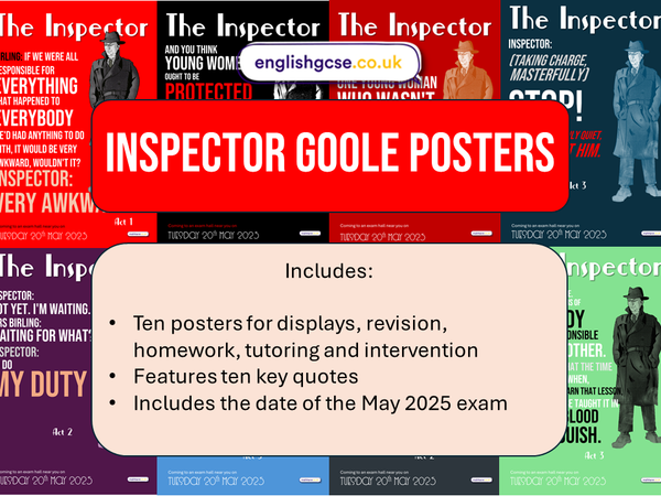 An Inspector Calls Inspector Goole Posters Revision – EnglishGCSE.co.uk