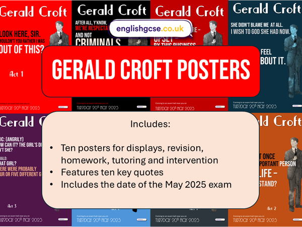 Gerald Croft An Inspector Calls Posters Revision – EnglishGCSE.co.uk