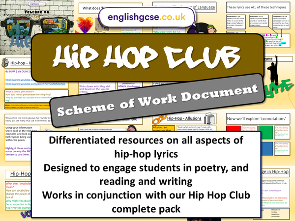 Hip Hop Poetry Scheme of Work Document – EnglishGCSE.co.uk