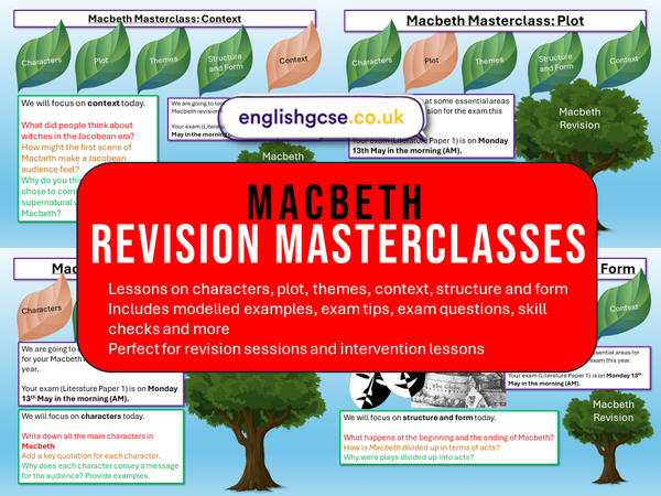 Macbeth Revision Masterclasses Whole Pack – EnglishGCSE.co.uk