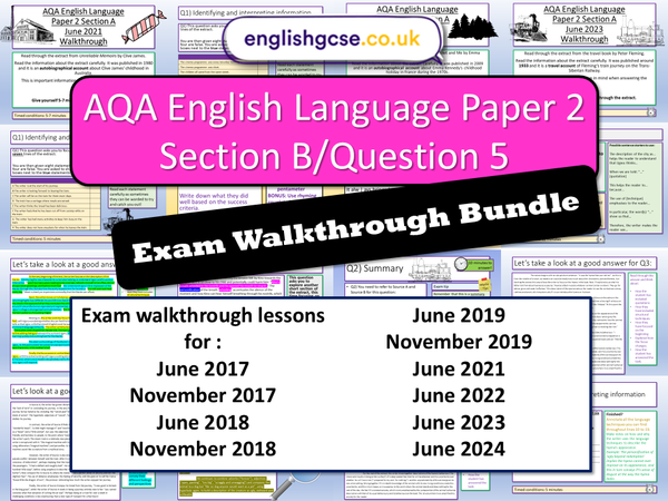 AQA English Language Paper 2 Section B Walkthroughs – EnglishGCSE.co.uk