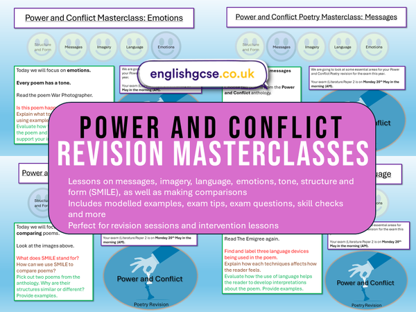 Power and Conflict Revision Masterclasses Pack – EnglishGCSE.co.uk