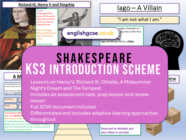 Shakespeare Introduction Scheme For Ks3 Uk