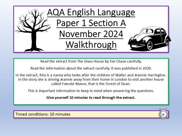 AQA English Language Paper 1 November 2024 Walkthrough – EnglishGCSE.co.uk