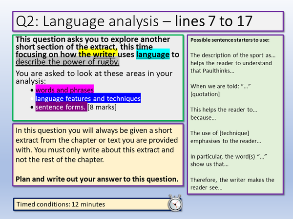 AQA English Language Paper 1 Q1 and 2 Revision – EnglishGCSE.co.uk