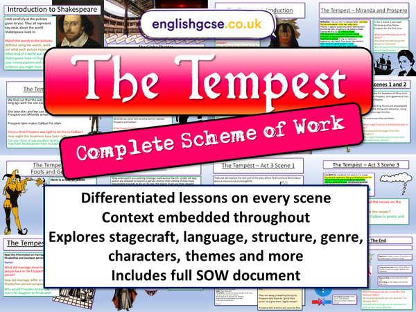 The Tempest Complete Scheme – EnglishGCSE.co.uk
