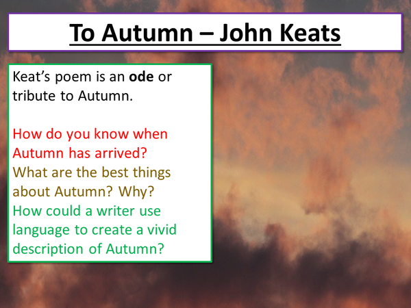 To Autumn John Keats – EnglishGCSE.co.uk