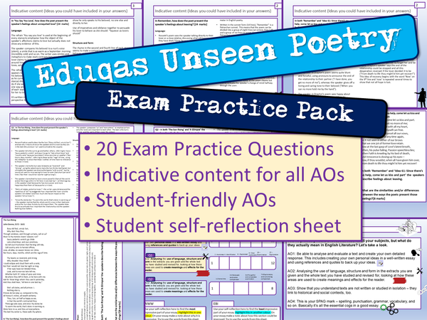 Eduqas Unseen Poetry Exam Practice Pack – EnglishGCSE.co.uk