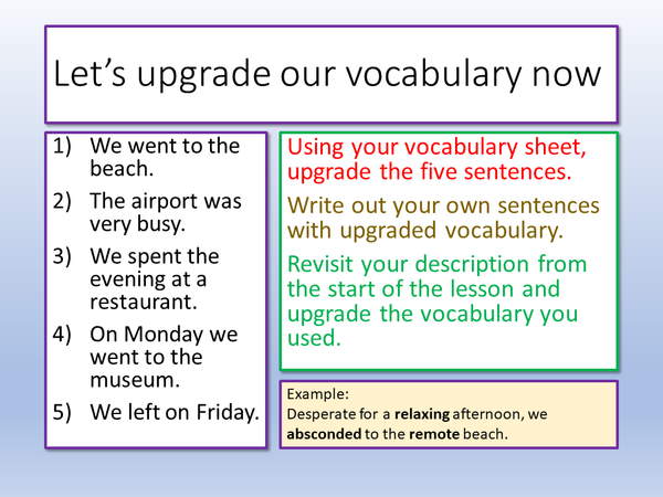 Travel Writing Vocabulary – EnglishGCSE.co.uk