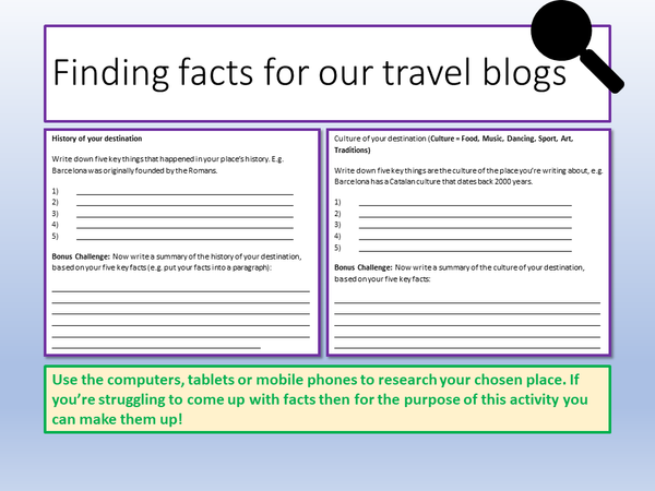 Travel Writing Travel Blog – EnglishGCSE.co.uk