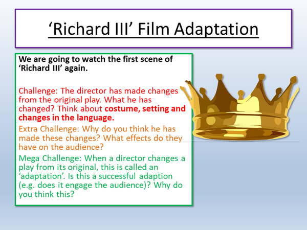 Richard III Act 1 Scene 1 – EnglishGCSE.co.uk