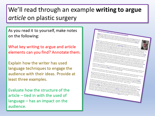 Writing to Argue – EnglishGCSE.co.uk