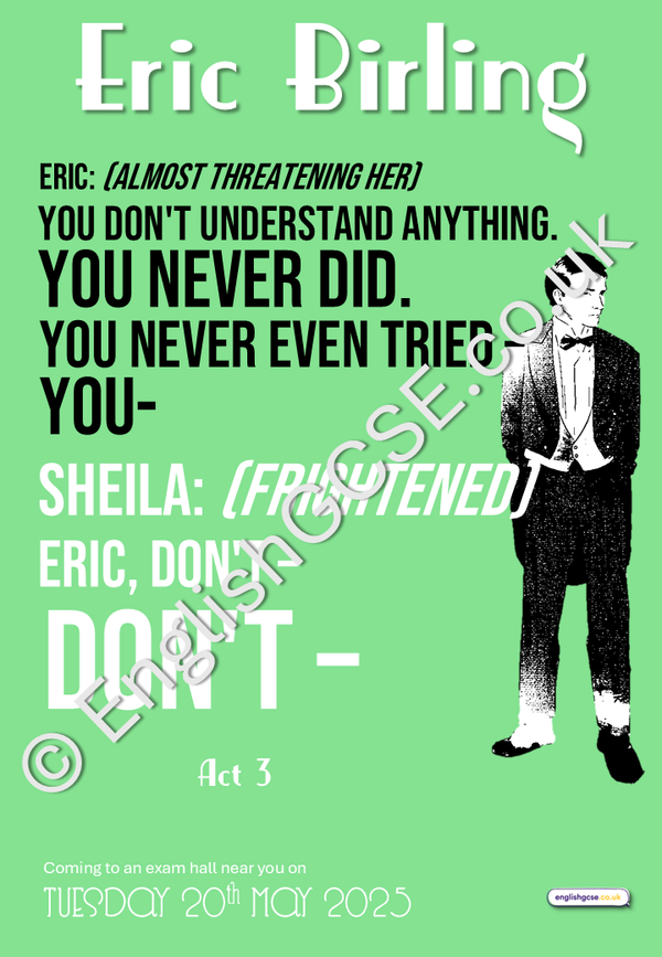 Eric Birling An Inspector Calls Posters Revision – EnglishGCSE.co.uk