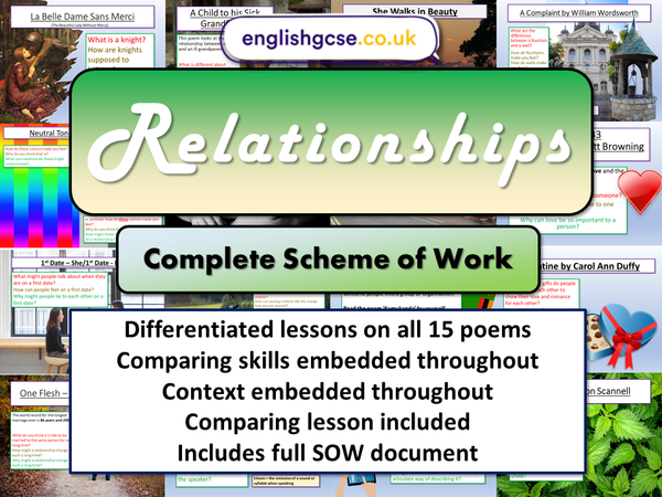 Edexcel Relationships Poetry Complete Scheme – EnglishGCSE.co.uk