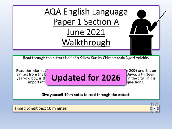 AQA English Language Paper 1 June 2021 Walkthrough – EnglishGCSE.co.uk