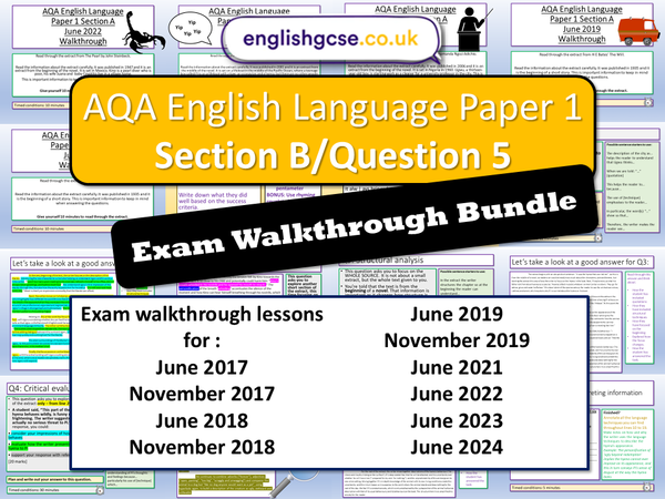AQA English Language Paper 1 Section B Walkthroughs – EnglishGCSE.co.uk
