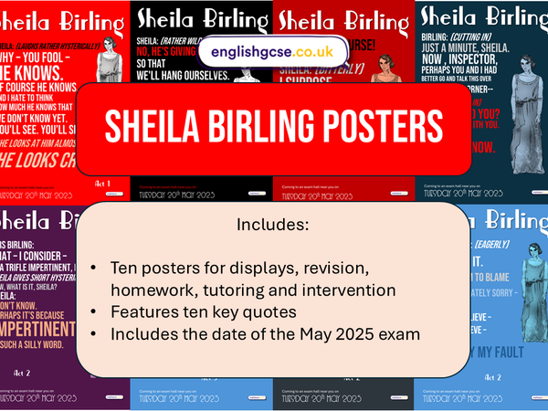 Sheila Birling An Inspector Calls Posters – EnglishGCSE.co.uk