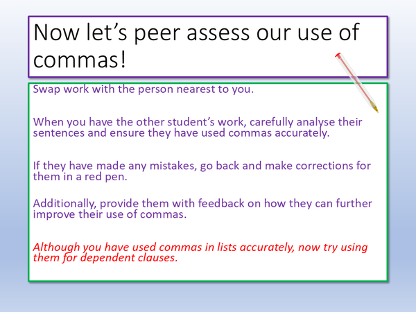 AQA English Language Paper 1 Q5/Section B - Commas – EnglishGCSE.co.uk