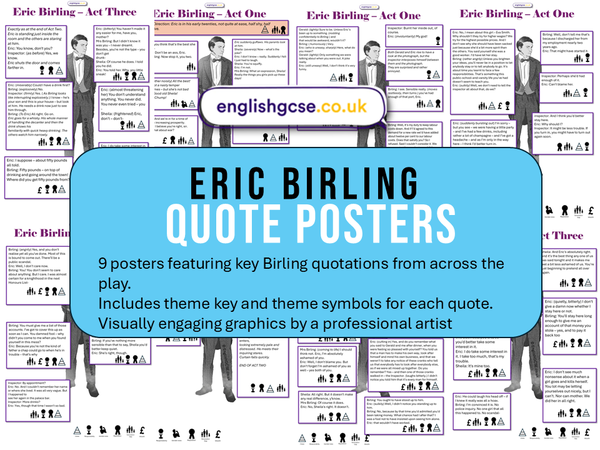 Eric Birling An Inspector Calls Posters Revision – EnglishGCSE.co.uk