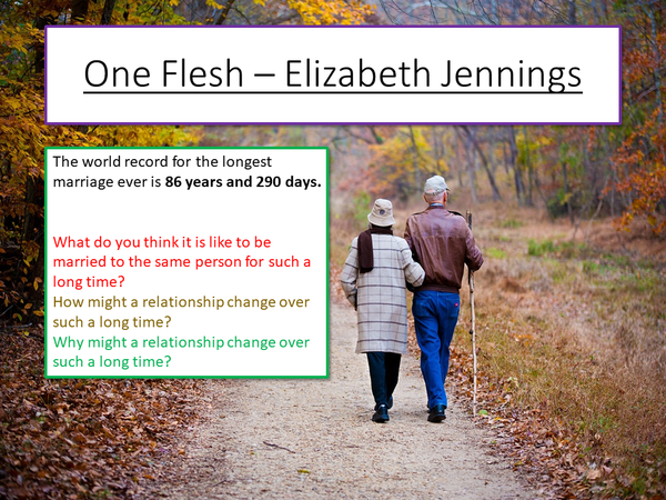 One Flesh Elizabeth Jennings – EnglishGCSE.co.uk