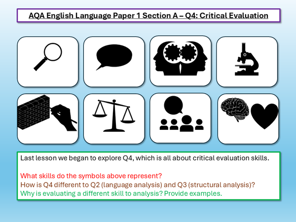 AQA English Language Paper 1 Q4 2026 Critical Evaluation – EnglishGCSE ...