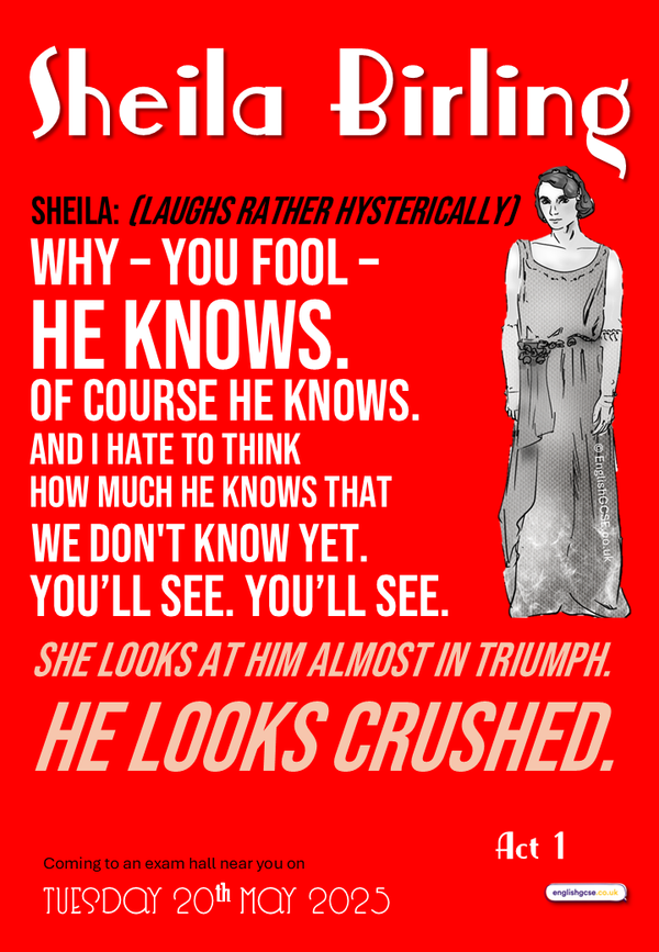 Sheila Birling An Inspector Calls Posters – EnglishGCSE.co.uk