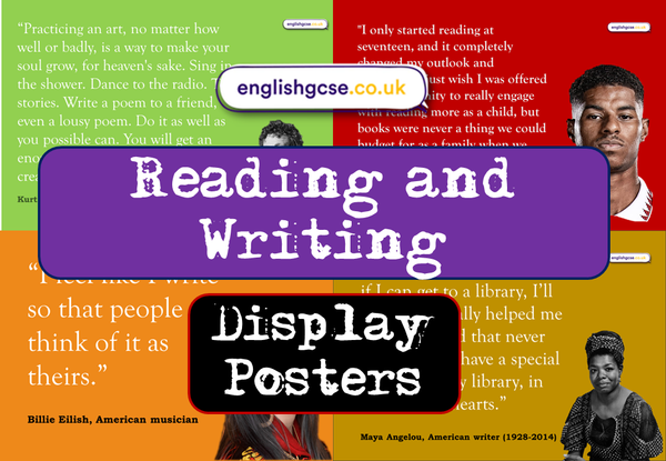 Reading and Writing Display Posters – EnglishGCSE.co.uk