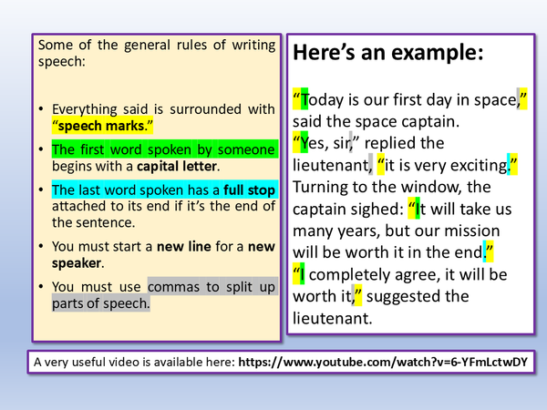 AQA English Language Paper 1 Section B/Q5 Speech Punctuation ...
