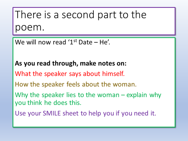 1st Date - She/1st Date - He Poem – EnglishGCSE.co.uk