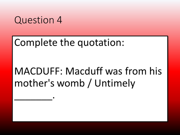Macbeth Quiz – EnglishGCSE.co.uk