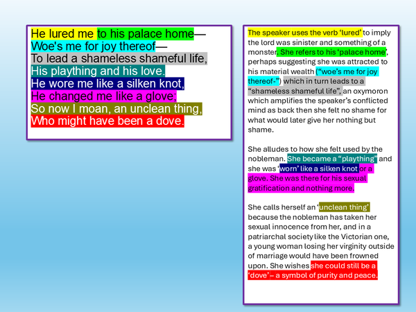 Cousin Kate Christina Rossetti – EnglishGCSE.co.uk