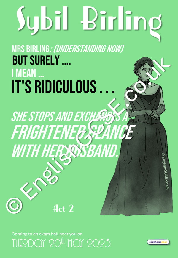 Sybil Birling An Inspector Calls Posters – EnglishGCSE.co.uk