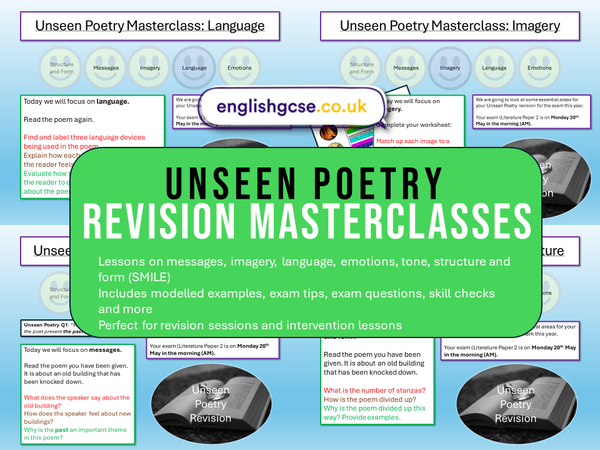 Unseen Poetry Revision Masterclasses Pack – EnglishGCSE.co.uk