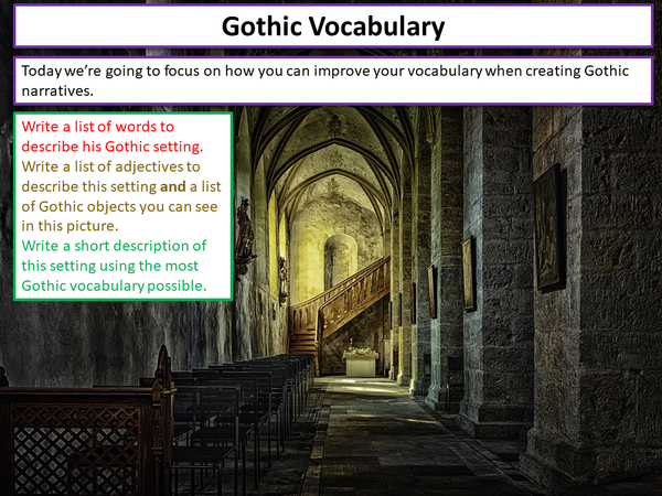 Gothic Vocabulary – EnglishGCSE.co.uk