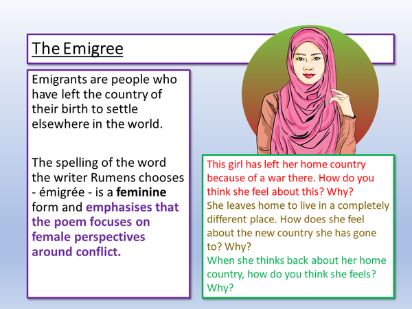 The Emigree Carol Rumens – EnglishGCSE.co.uk