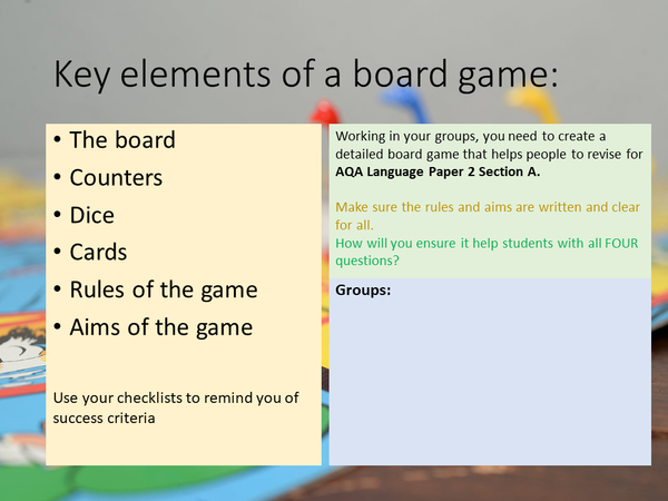 AQA English Language Paper 2 Board Game Revision – EnglishGCSE.co.uk