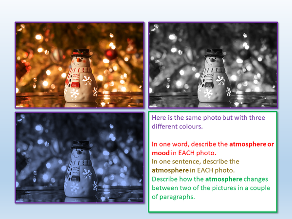 Christmas Descriptive Writing Colours – EnglishGCSE.co.uk