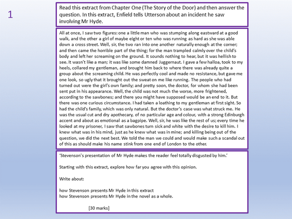 Jekyll and Hyde Exam Practice Questions – EnglishGCSE.co.uk