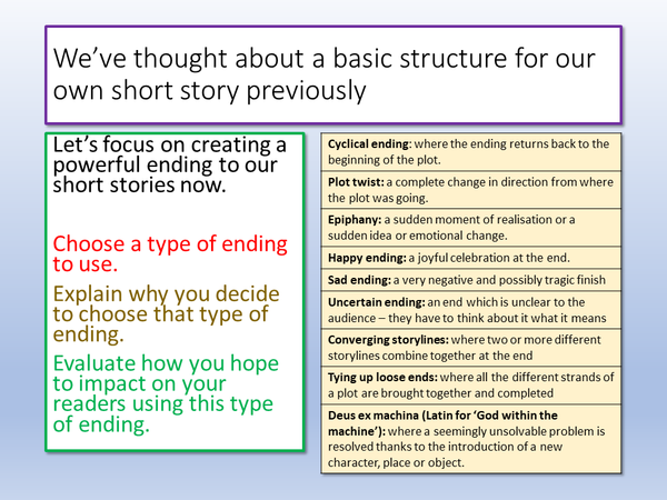 Creative Writing Endings – EnglishGCSE.co.uk